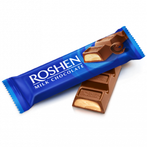 Roshen Milk Chocolate Bar with Creme Brulee filling, 43g – Marvel Foods